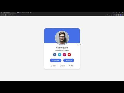 How to Make Responsive Profile Card in HTML and CSS | HTML | CSS ...