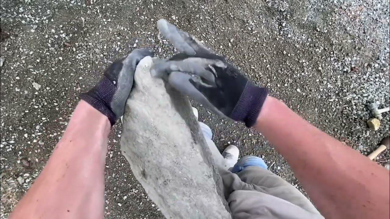 DIY how to chisel Natural STONE for walls! Using hammer and chisels and ...