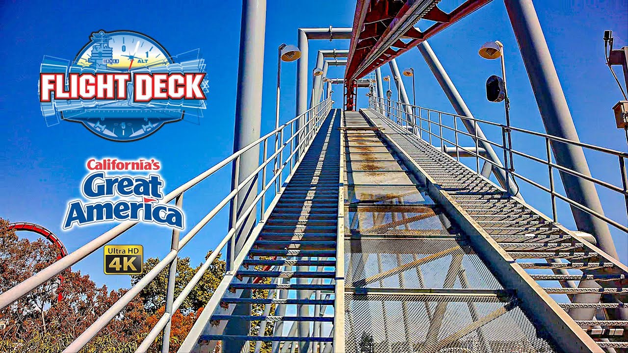 2024 Flight Deck Roller Coaster On Ride Front Seat 4K POV California's ...
