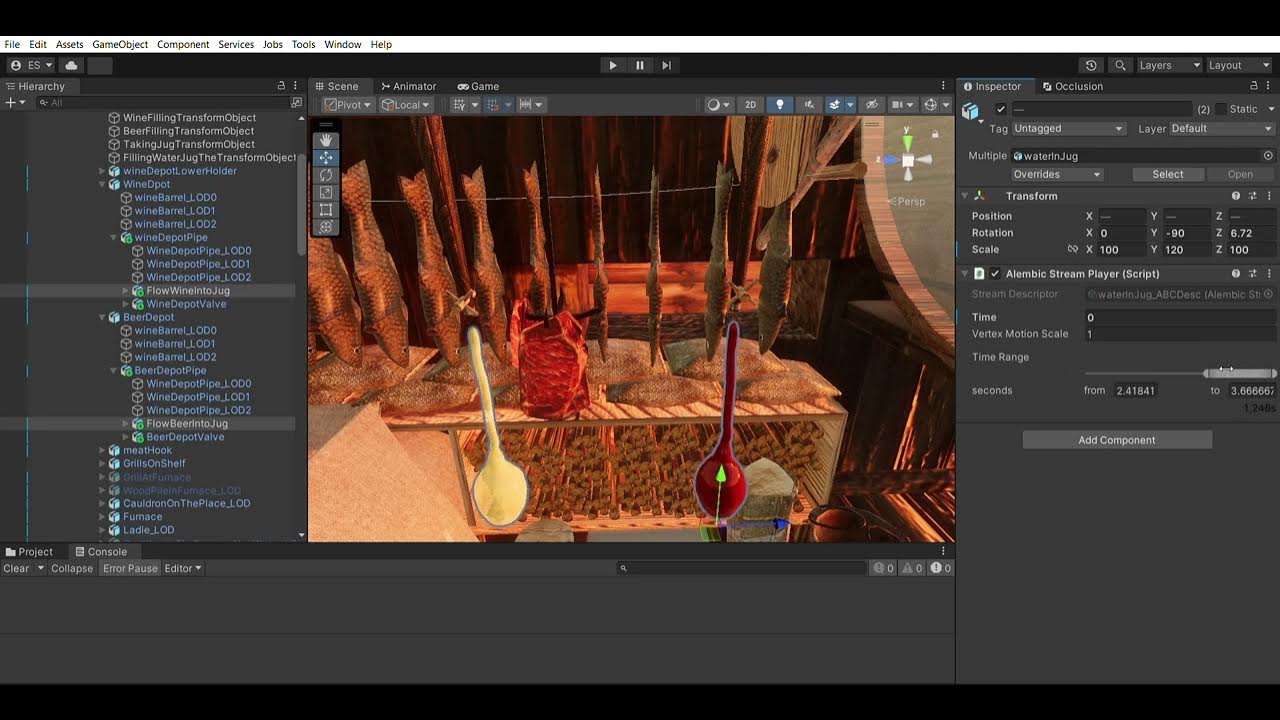 Unity/MyShip/Kitchen/Beer_and_Wine alembic animation - YouTube