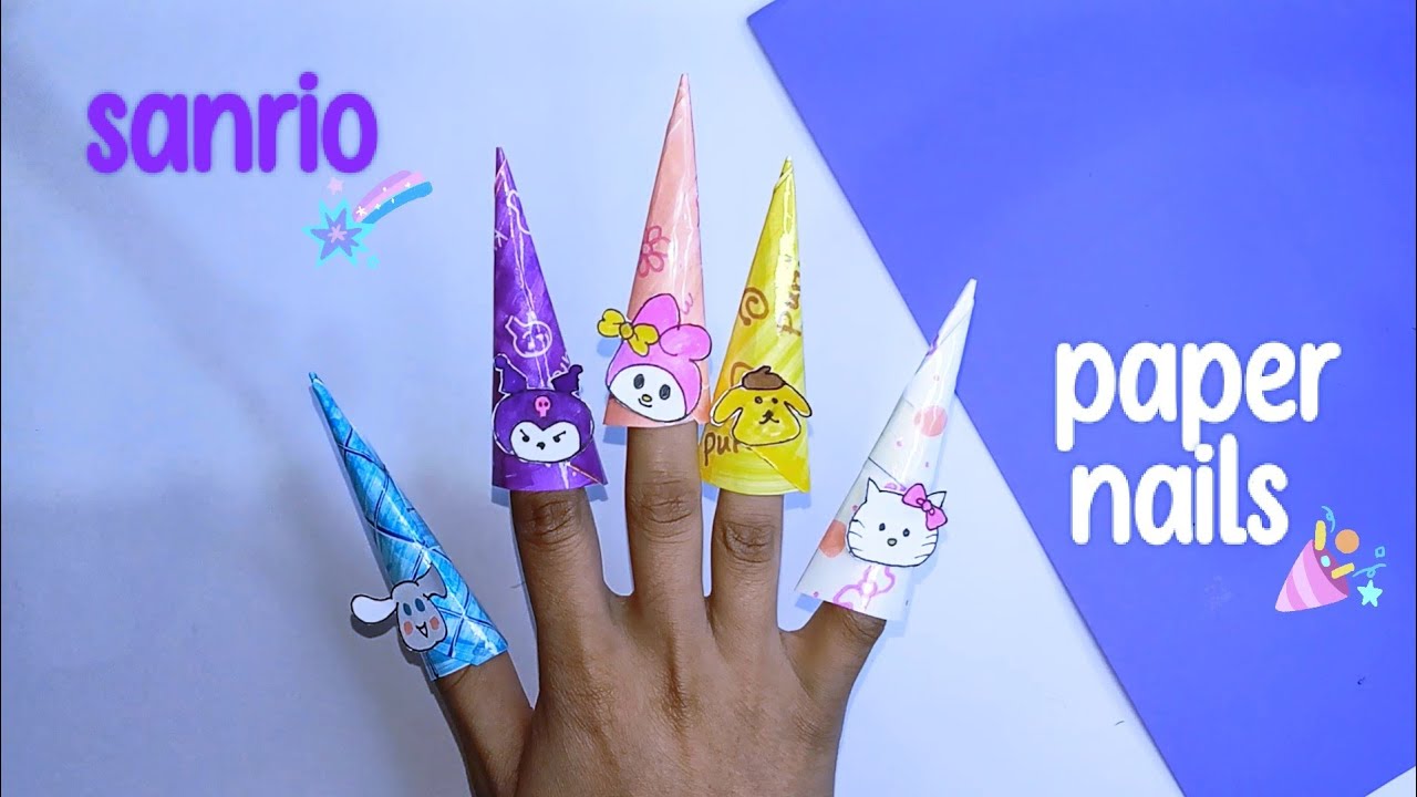 [ paper diy ] sanrio paper nail tutorial/ nails at #papernails # ...