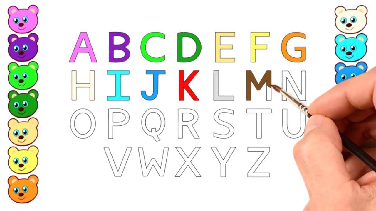 Learn Alphabets A to Z Drawing and Coloring Pages - Coloring For Kids ...