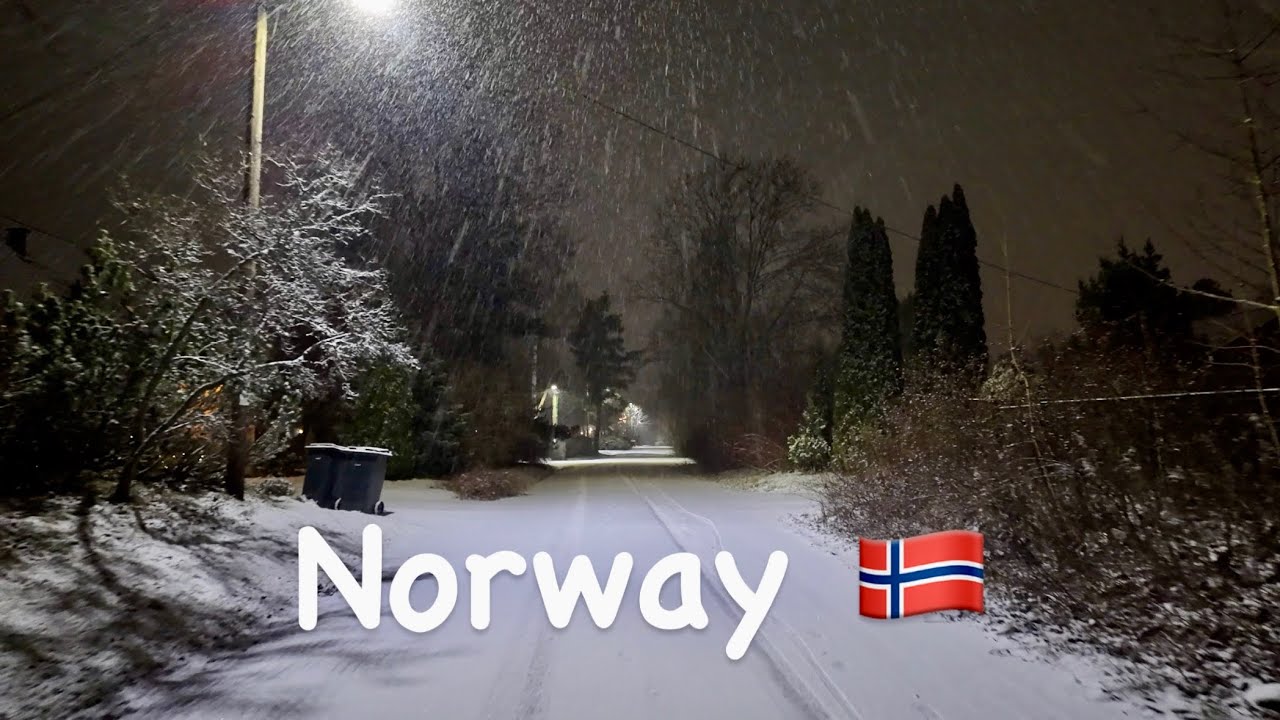 Snowfall Midnight Walking Tour ️ Norway 🇳🇴 | December 2024 | 4K - YouTube