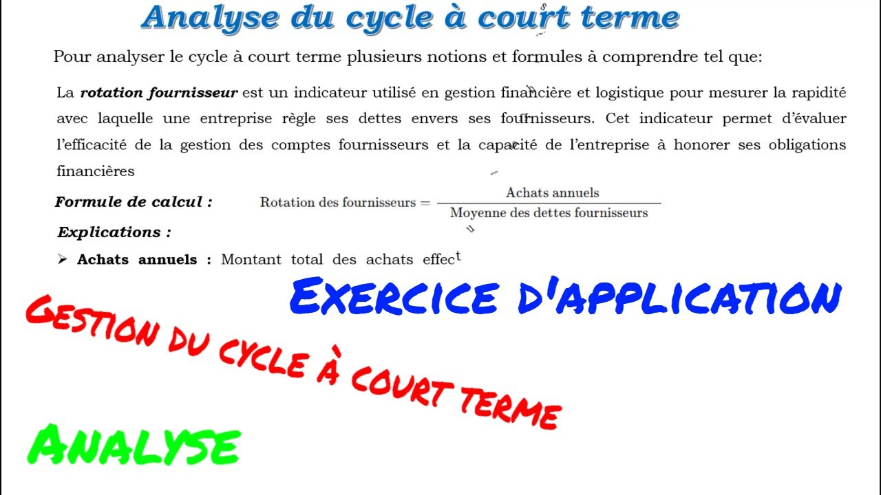 La #gestion du #cycle à #court terme: #analyse et application - YouTube