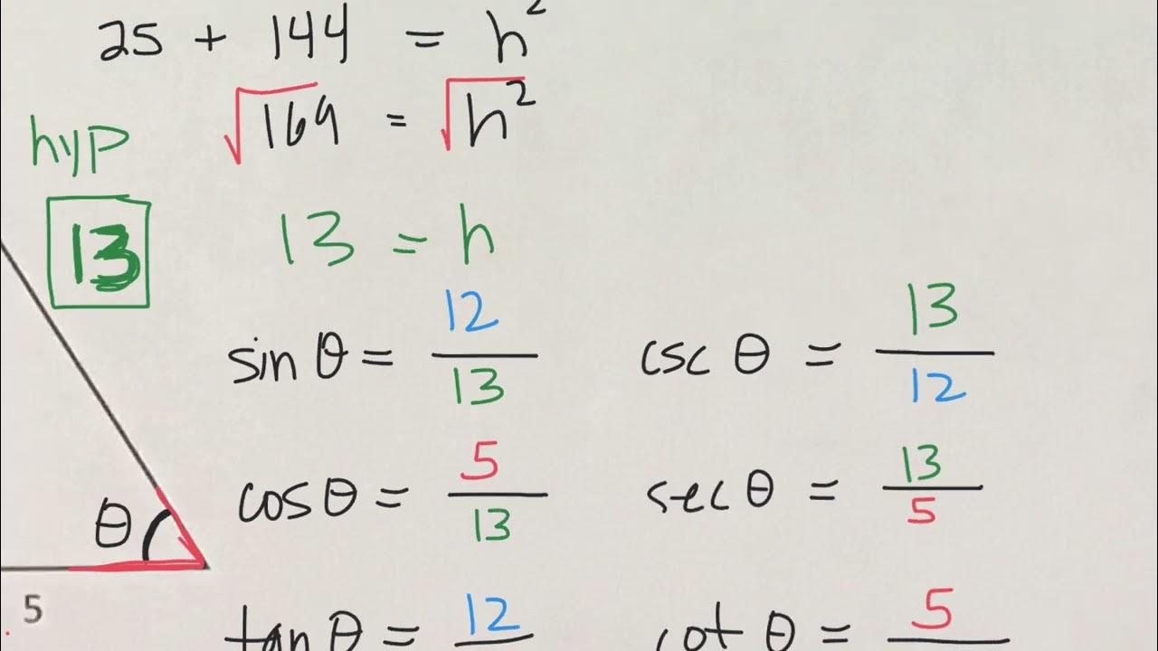 Intro to the 6 trig ratios - YouTube