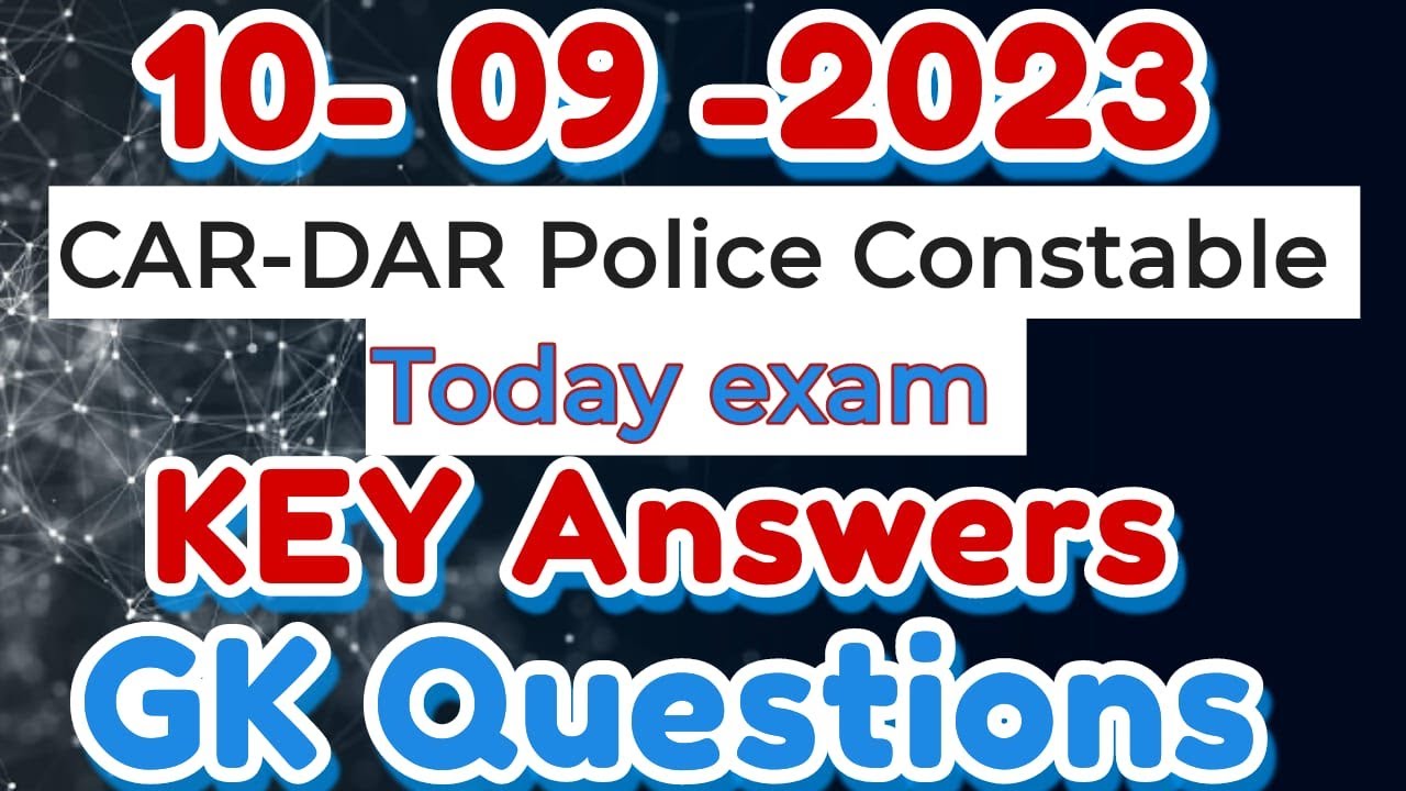CAR -DAR Today Exam KEY Answers 10-9-2023 - YouTube