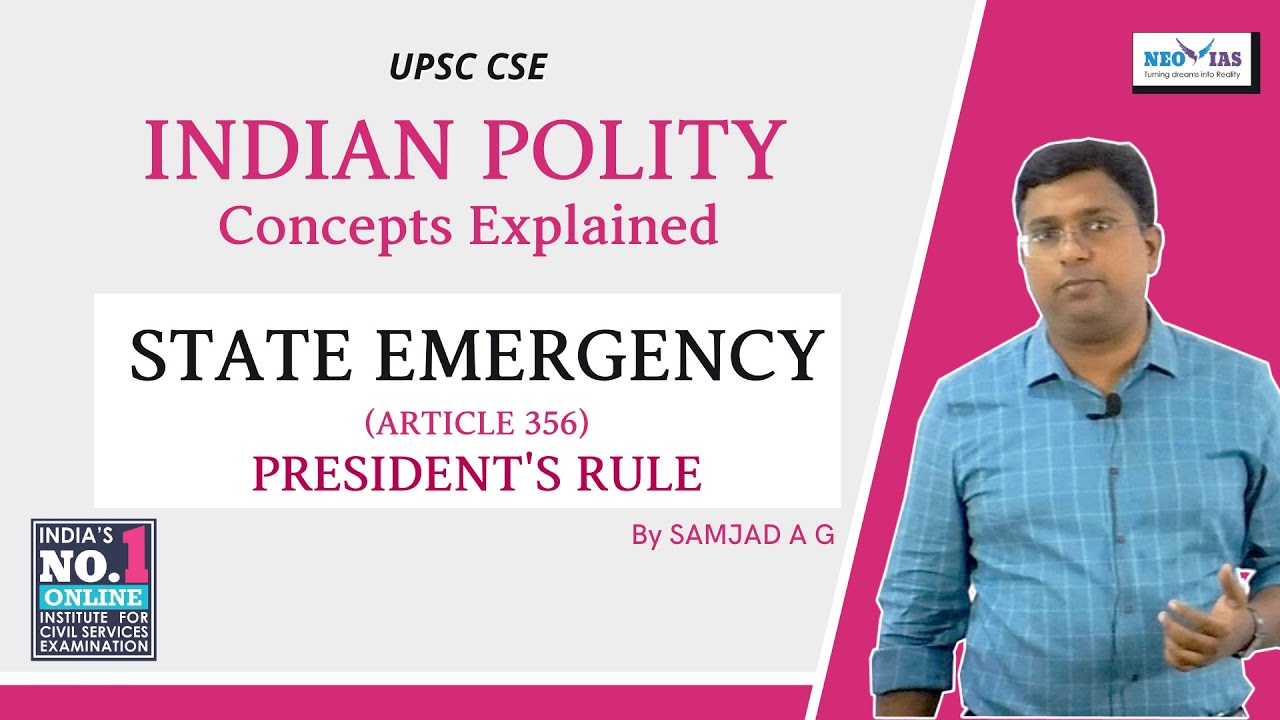 PRESIDENT'S RULE | EMERGENCY IN A STATE | INDIAN POLITY CONCEPTS ...