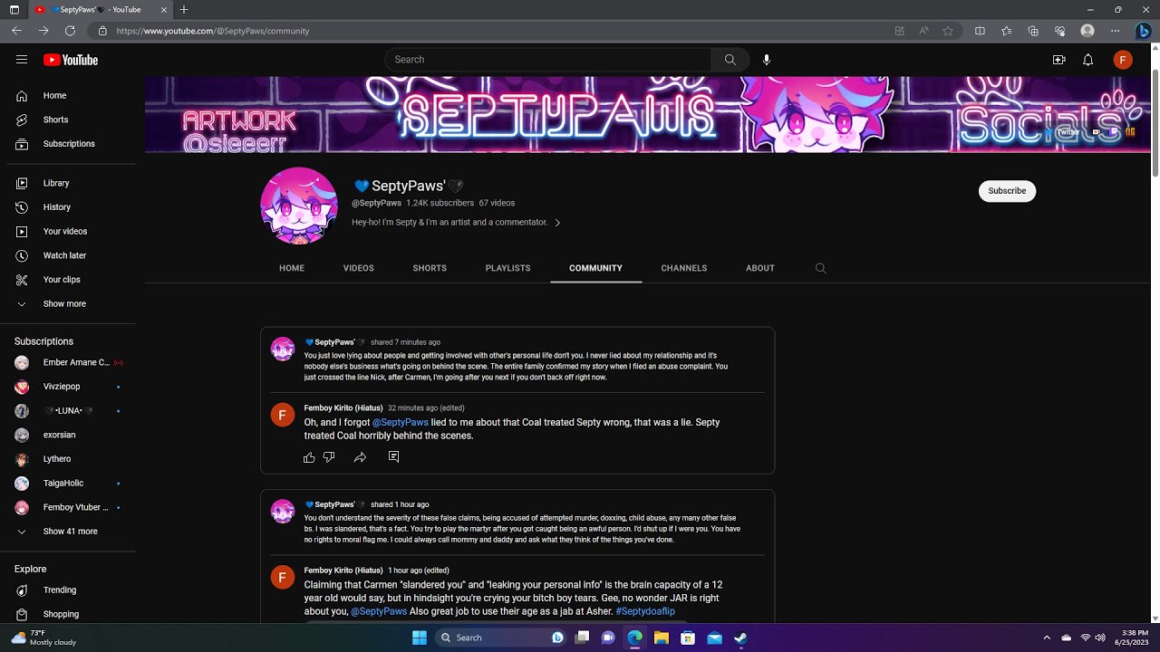 SeptyPaws just said my legal name. - YouTube