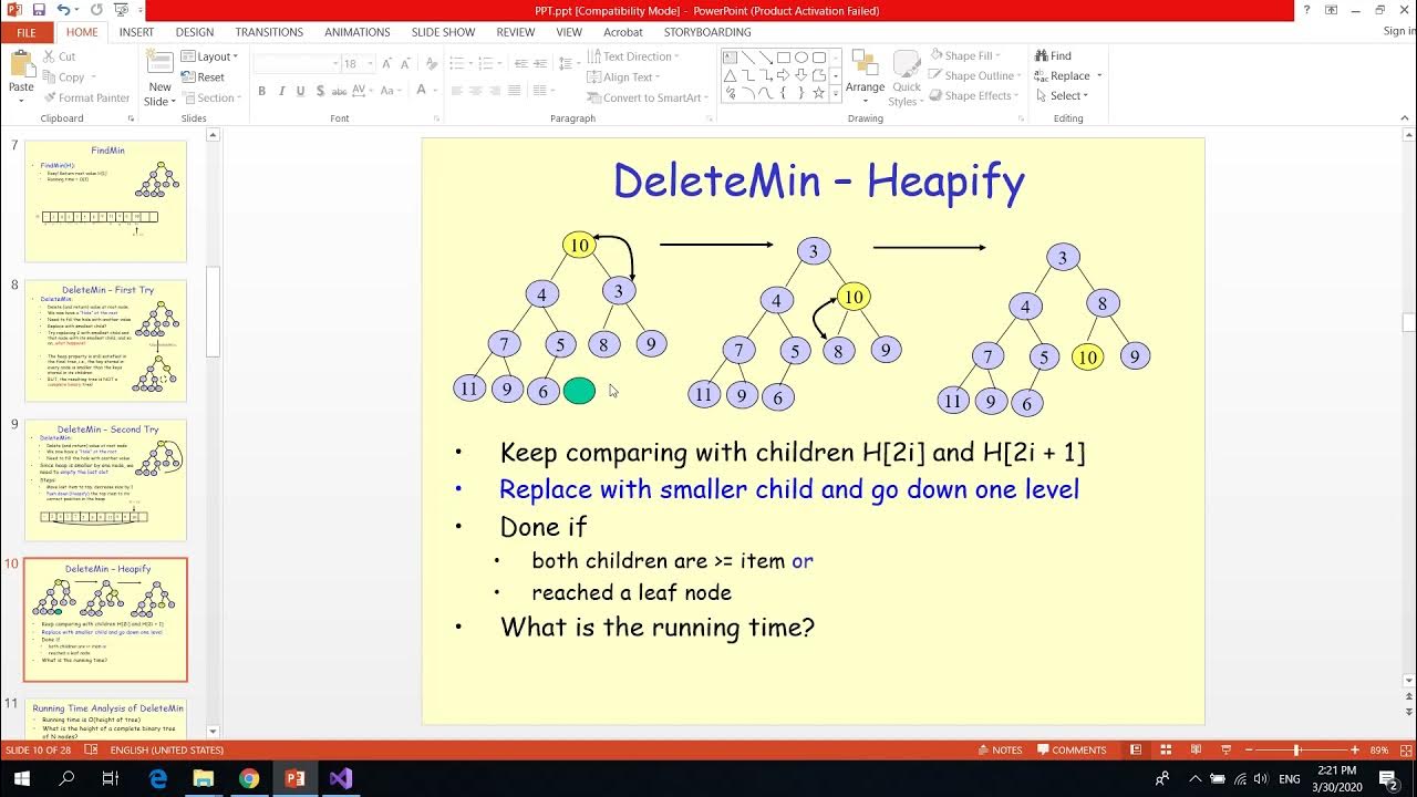 Priority Queue Operations: DeleteMin - YouTube