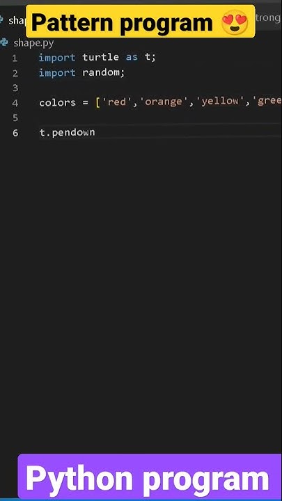 Python pattern ️program to print cool shape #programmer #short #shorts #video #status #reels # ...