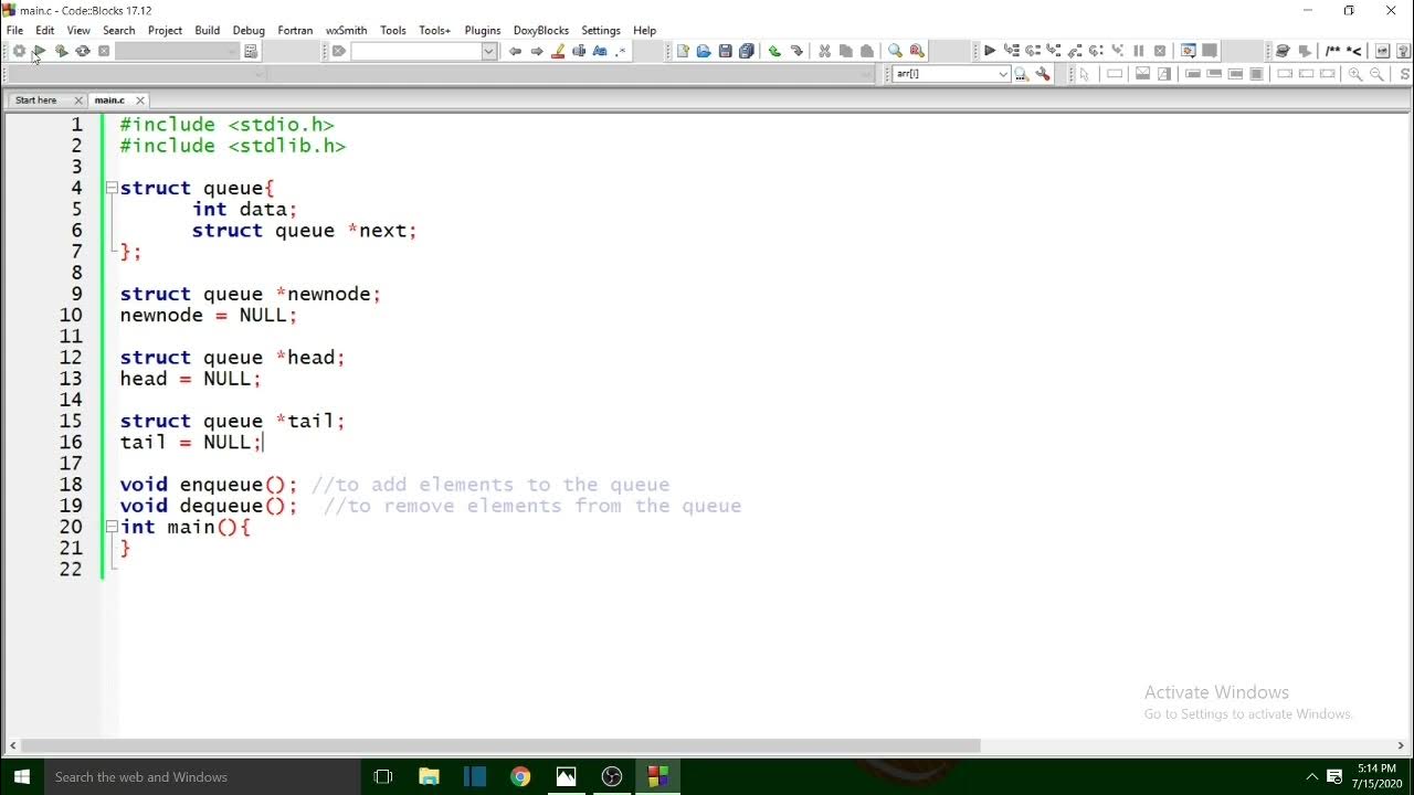 Queue Implementation Using Linked List Data Str Youtube
