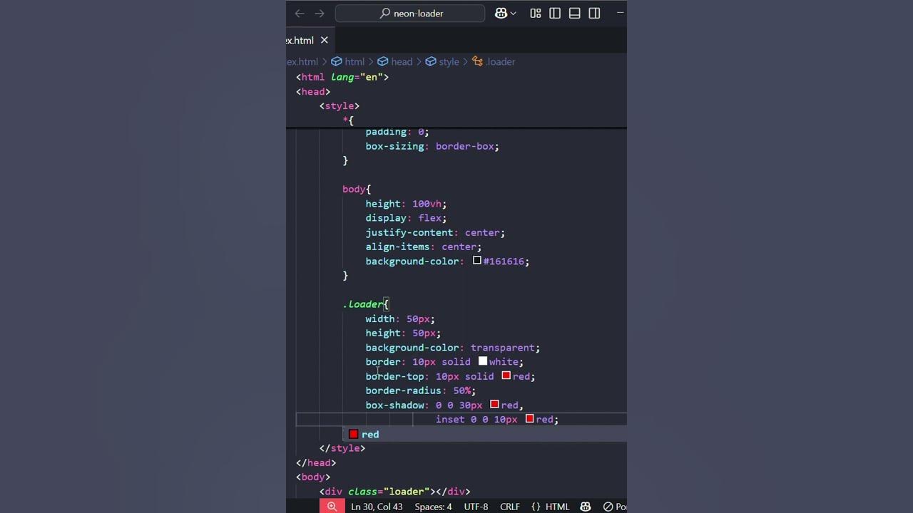 Neon loading animation | silentcodeX | #coding #webdevelopment # ...