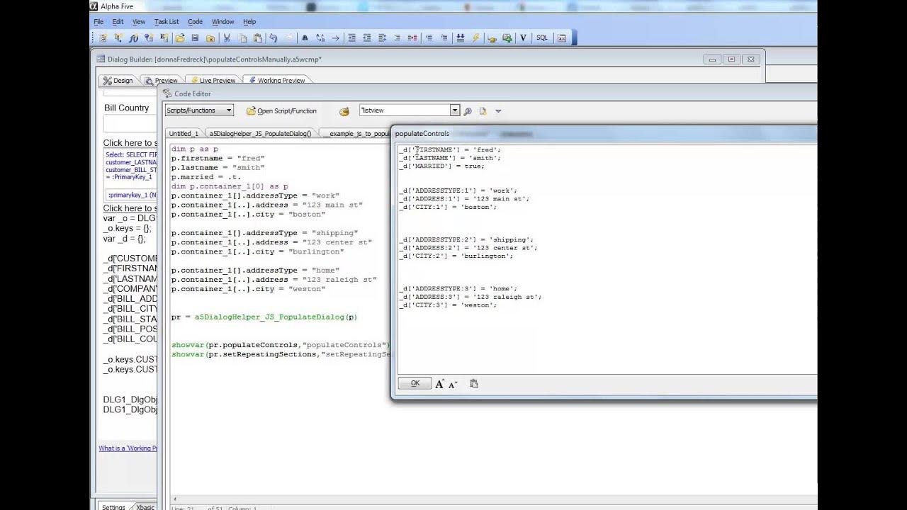 V11 Populating Controls in a Dialog - JS Populate Function - YouTube