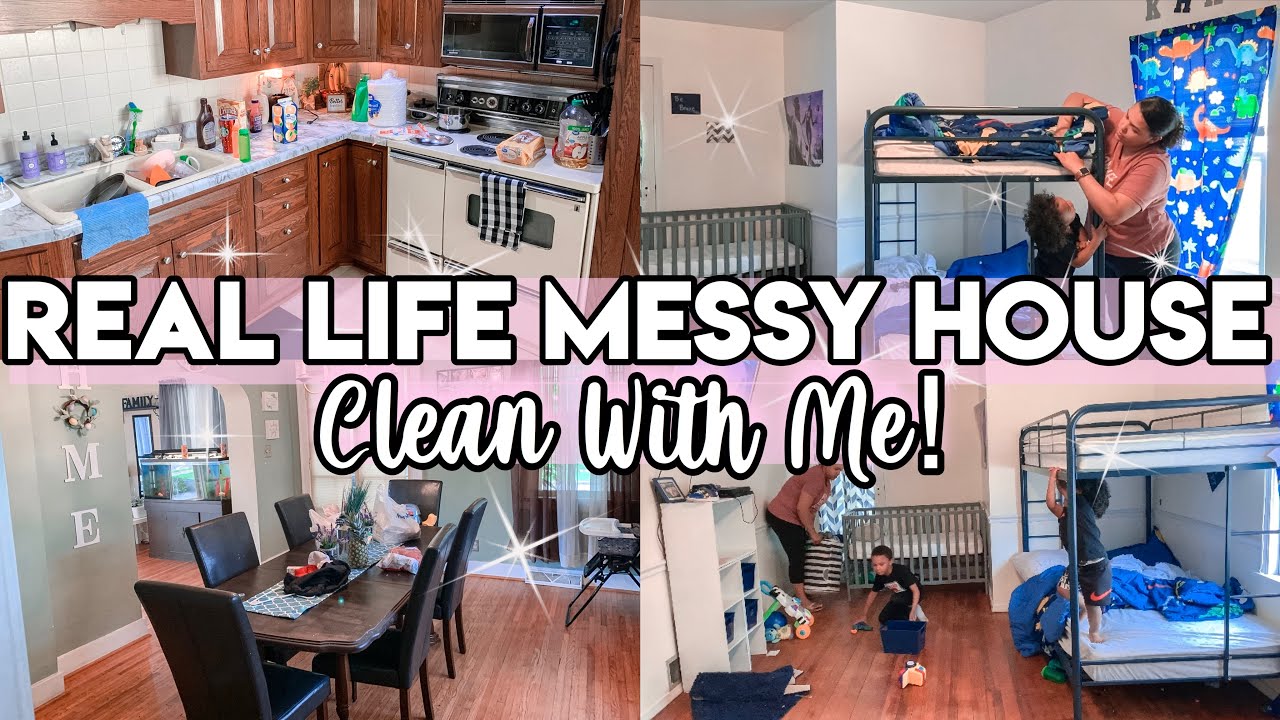 REAL LIFE CLEANING | MESSY HOUSE CLEAN WITH ME | SAHM CLEANING ROUTINE ...