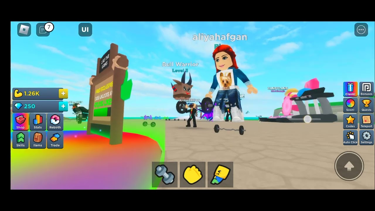 (ROBLOX) Weight lifting sim @exidegaming_a1218 - YouTube
