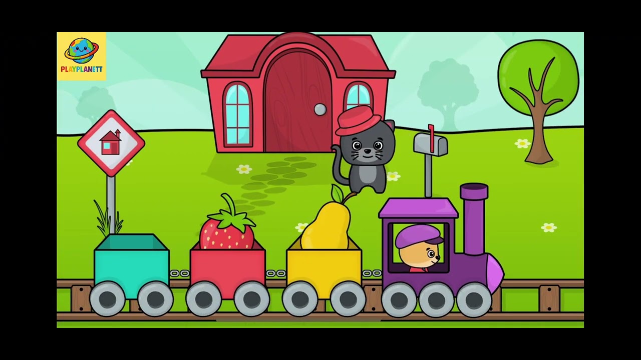 Cartoon Train | Kid’s Train | Cat | Fruits | Colour Video | PLAYPLANETT ...
