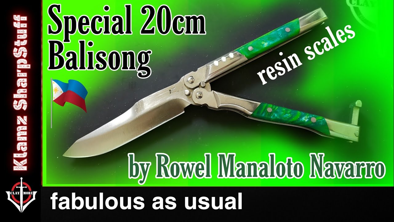 Filipino Balisong: Special 20cm by Rowel Navarro in Resin Scales, Great Finish and Action - YouTube