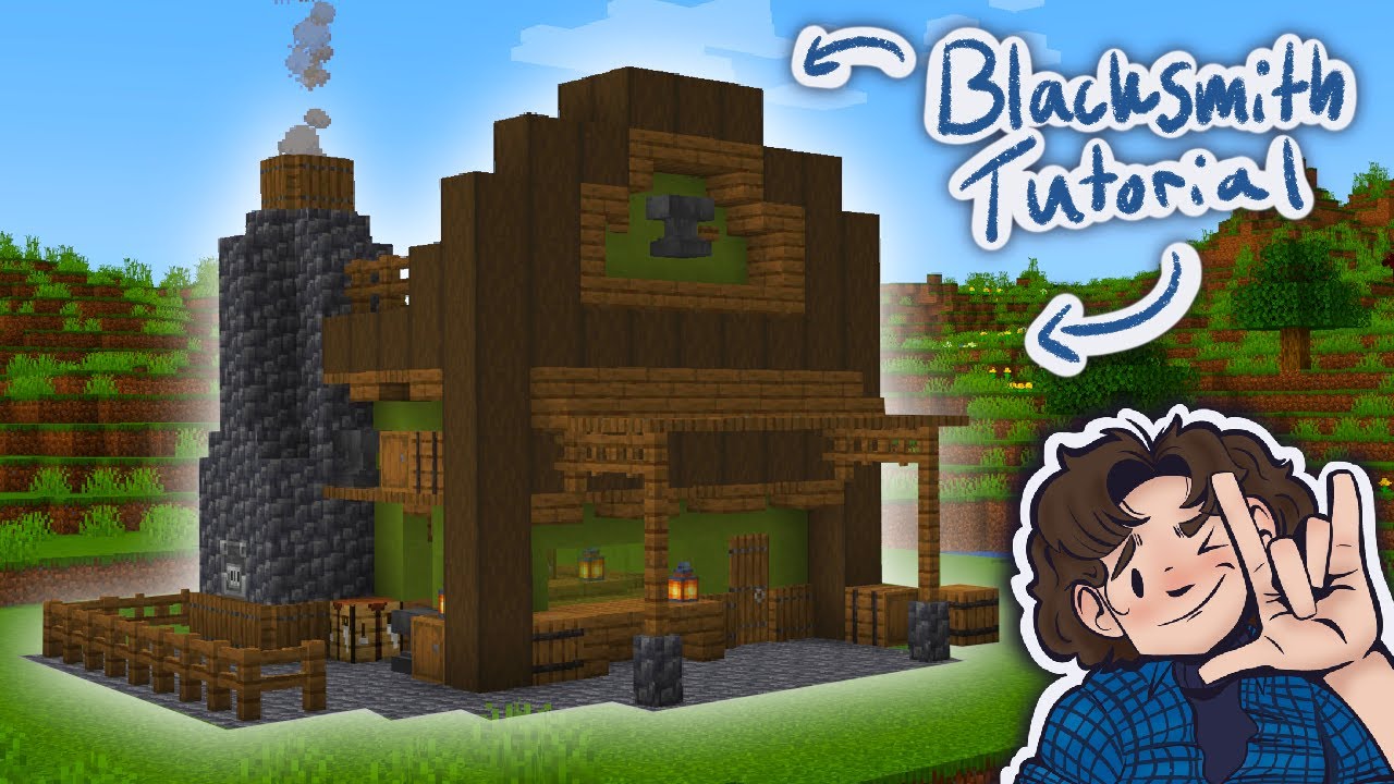 how to build a SIMPLE Blacksmith Shop!!! in minecraft 1.20 [build ...
