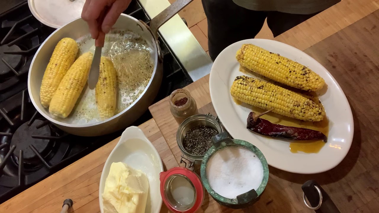 Sautéed corn on the cob in brown butter and seasonings - YouTube