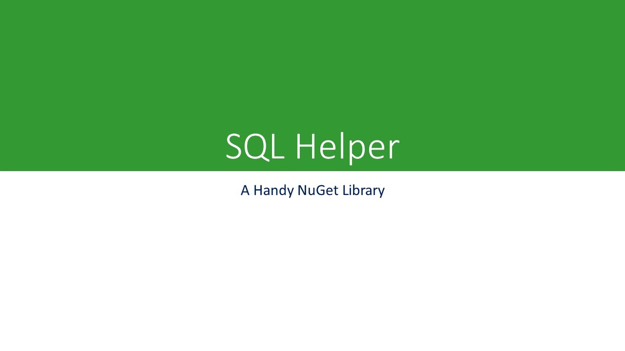 Sql-Helpers - YouTube