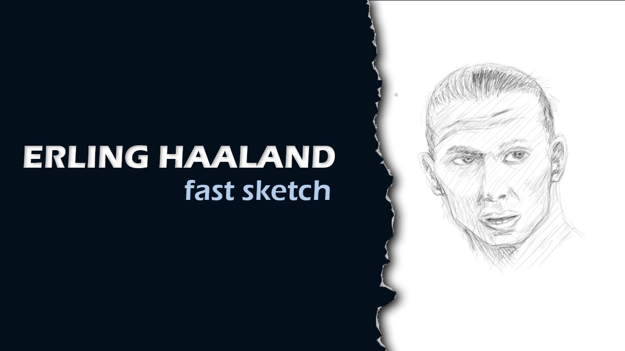 How to Draw Erling Haaland - Sketch Fast Drawing Step by Step - YouTube