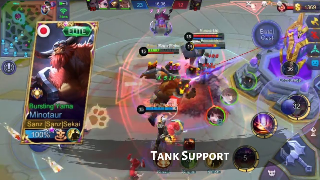 [Mobile Legends] Tank / Support Skill Stun of minotaur - YouTube