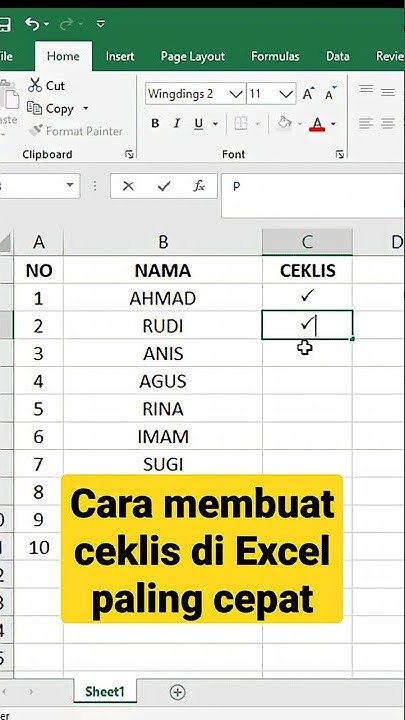 cara membuat Ceklis di Excel #excelindonesia #belajarexcel #exceltricks - YouTube