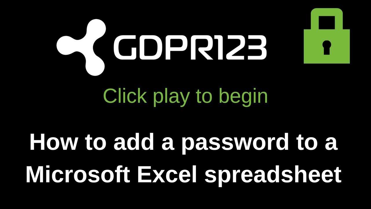 How To Add A Password To An Excel Spreadsheet YouTube How To Add A Password To An Excel Spreadsheet YouTube