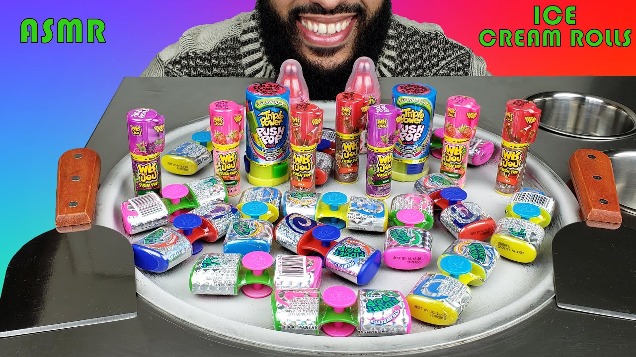 Triple Push Pops vs Fidget Pops Ice Cream Rolls ASMR Satisfying Sounds ...