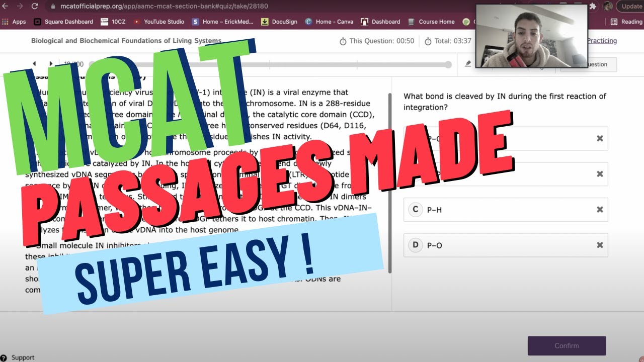 AAMC MCAT SECTION BANK PASSAGE WALKTHROUGH BIOCHEM PASSAGE | How to ...