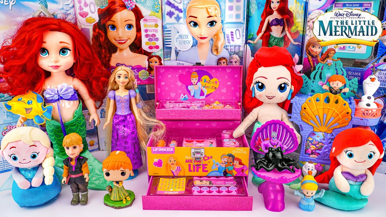 Disney Ariel Toys Collection Unboxing ASMR | Disney Princess Pink ...