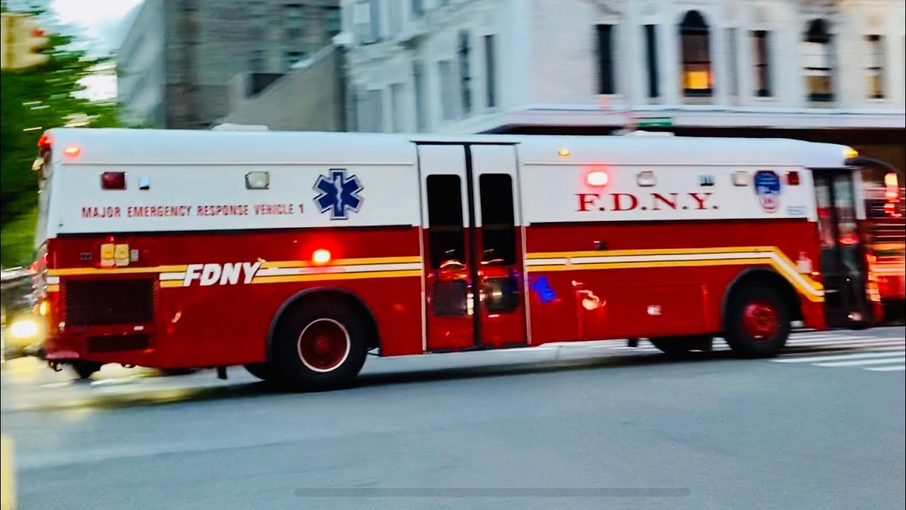 FDNY MERV 1 RESPONDING INTO A 3RD ALARM FIRE IN THE HARLEM AREA OF ...
