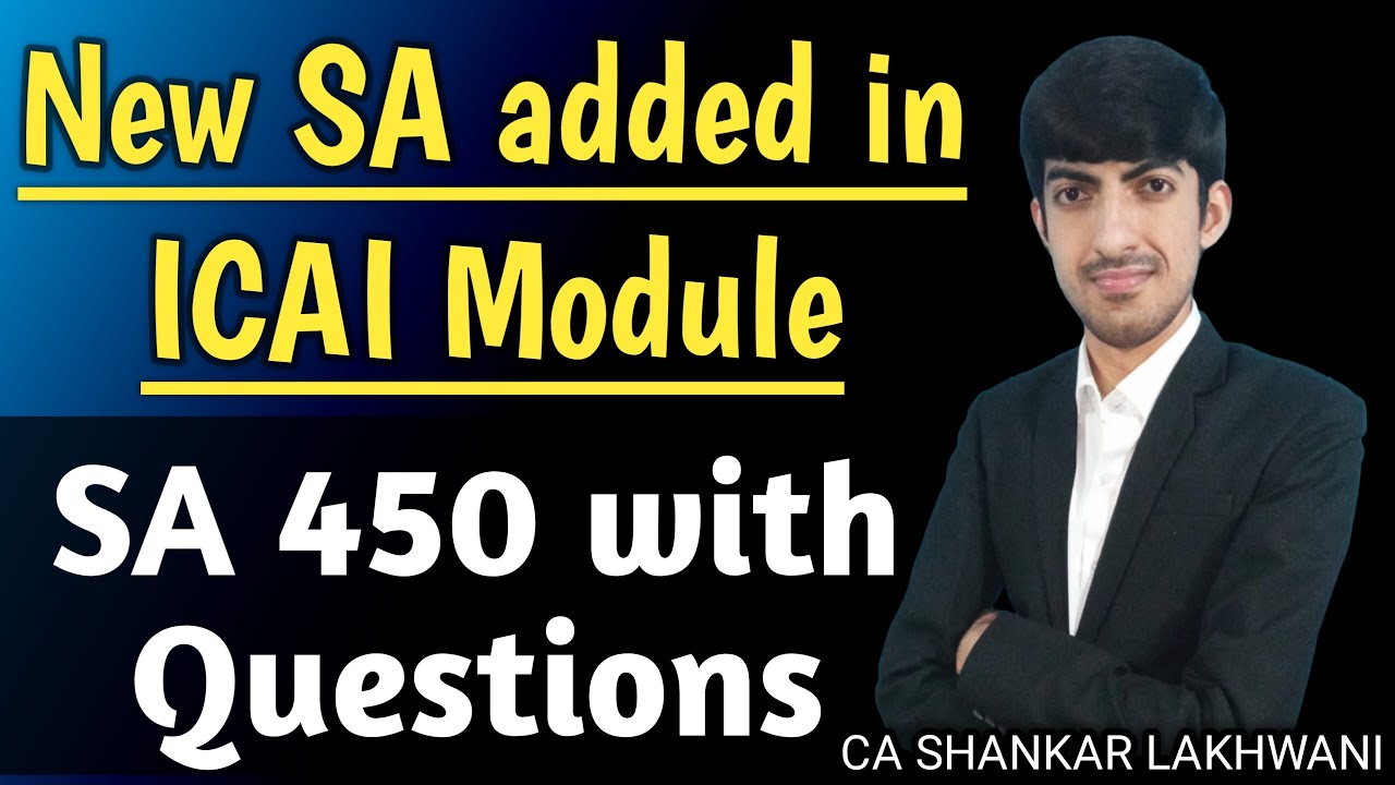 New SA added in CA Final Module I SA 450 with Questions I CA Final ...