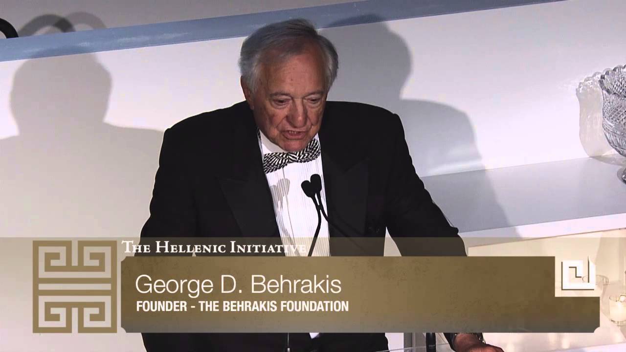 George D. Behrakis accepts the Hellenic Leadership Award at THI's ...
