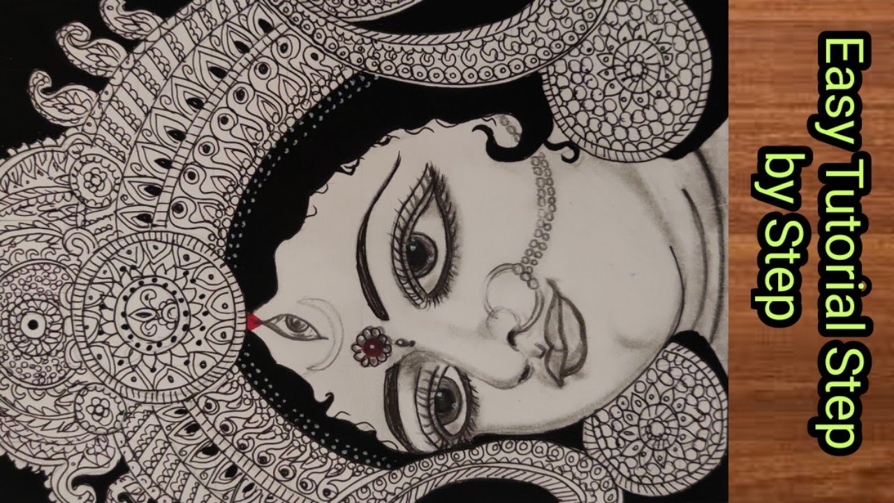 Navratri Special Maa Durga Drawing Step By Step Durga Maa Drawing With Pencil Shading Durga