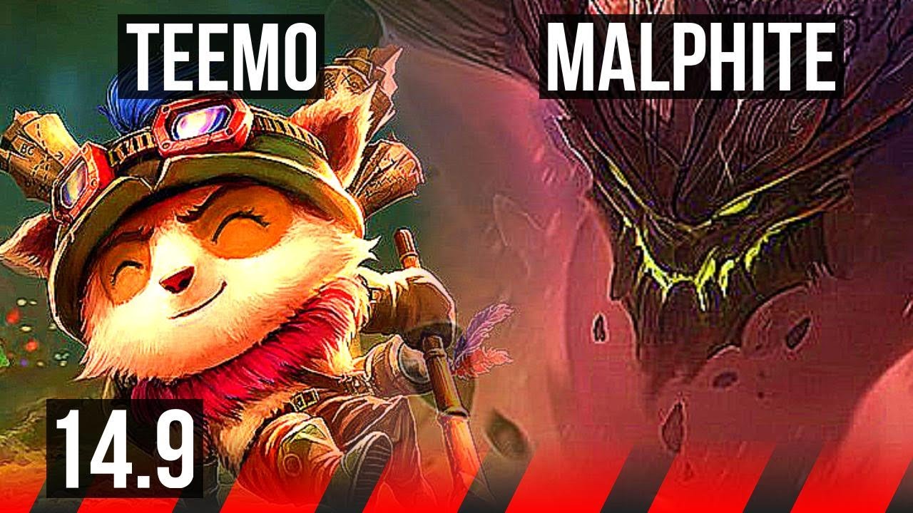 TEEMO vs MALPHITE (TOP) | Rank 3 Teemo, 11/1/8, Legendary | EUW Grandmaster | 14.9 - YouTube