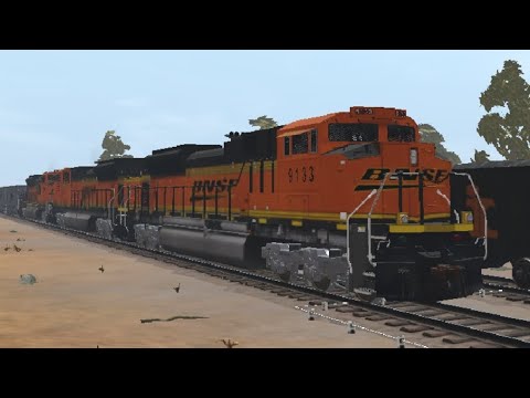 Trainz 3 BNSF #9133 pass by with Empty coal - YouTube