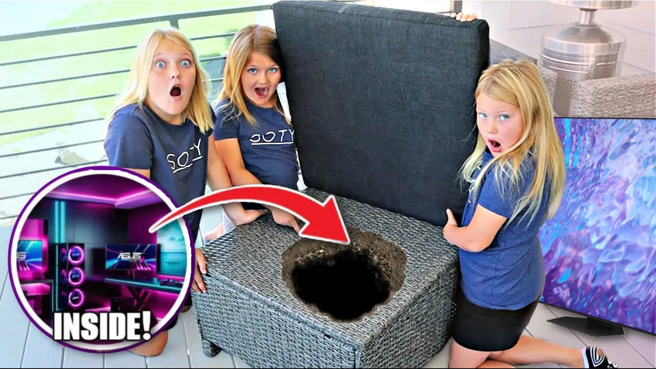 We BUiLT a SECRET ROOM to HiDE from our BiG SiSTERS! - YouTube