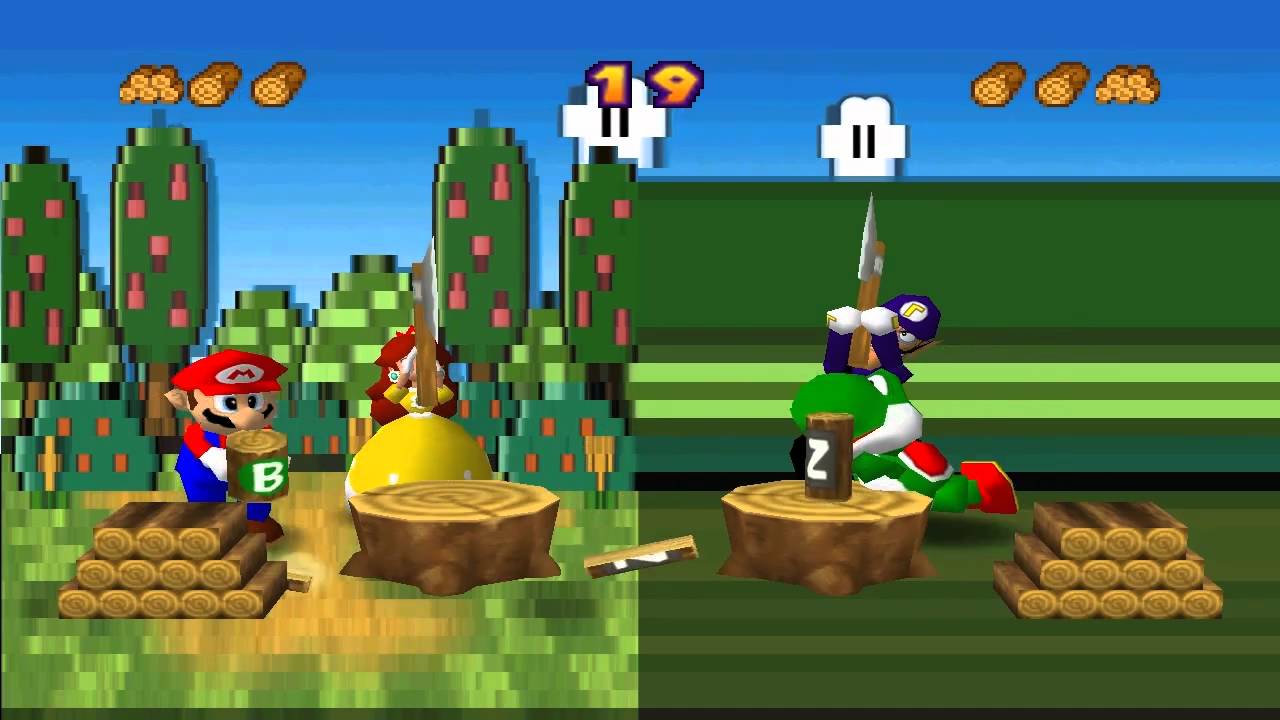 Mario Party 3 Mini Games - Log Jam 2 - YouTube