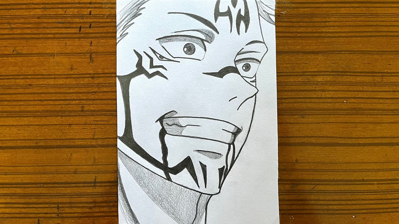 Anime 21 | How to draw evil face Sukuna from jujutsu Kaisen | anime ...
