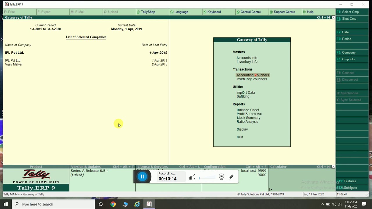 Purchase Entry Voucher in Tally.ERP 9 l Create Purchase Voucher l ...