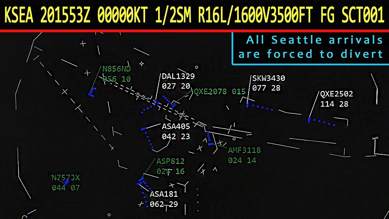[REAL ATC] Bad weather at Seattle forces flights to divert to Portland ...