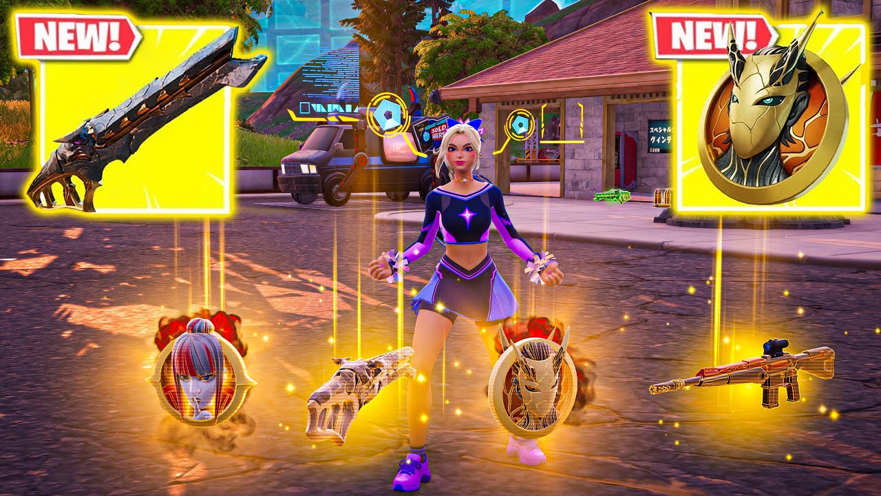 VARSITY COLORS ( HAYLEE SKYE ) vs NEW 3 MEDALLIONS & MYTHIC WEAPONS ( NEW! FORTNITE Chapter 6 ...