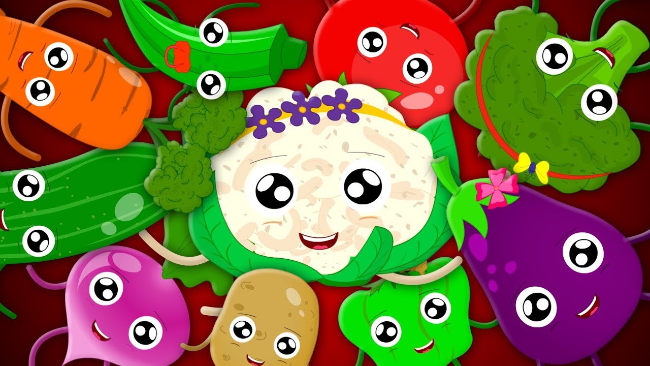 Ten Little Vegetables Jumping On The Bed | Learn Vegetables | Nursery ...
