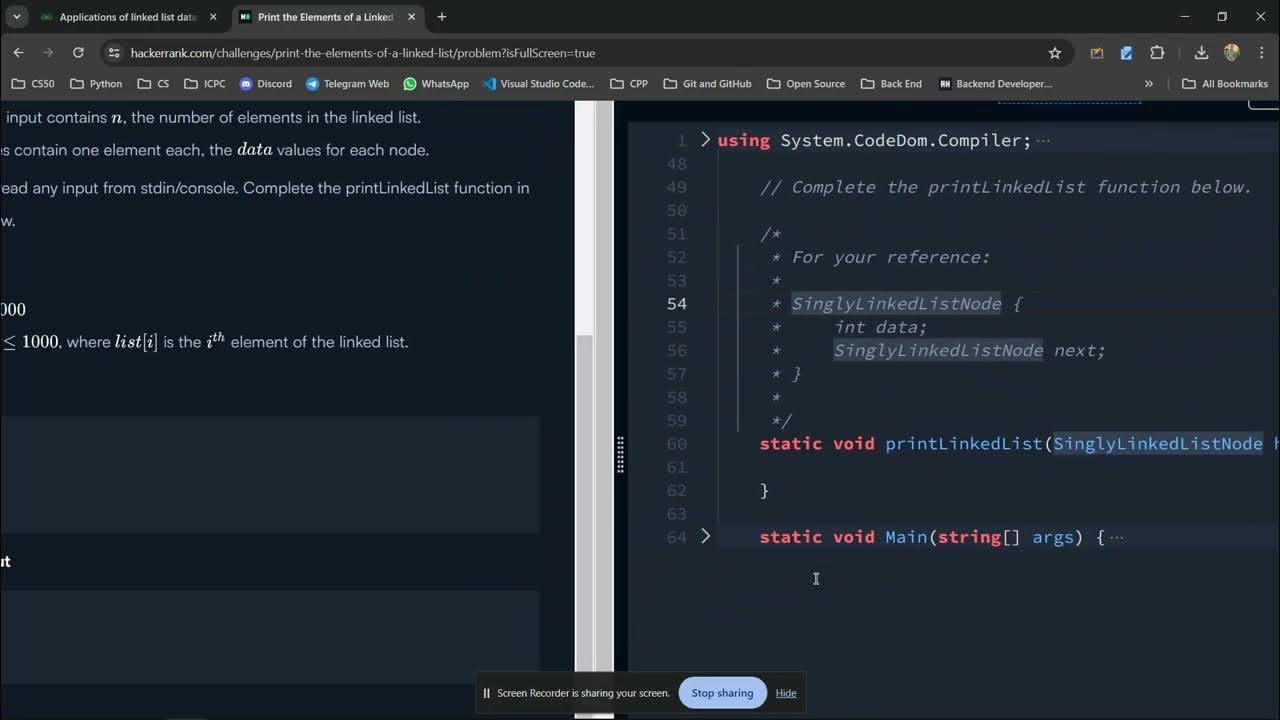 Problem Solving | Print the Elements of a Linked List - YouTube