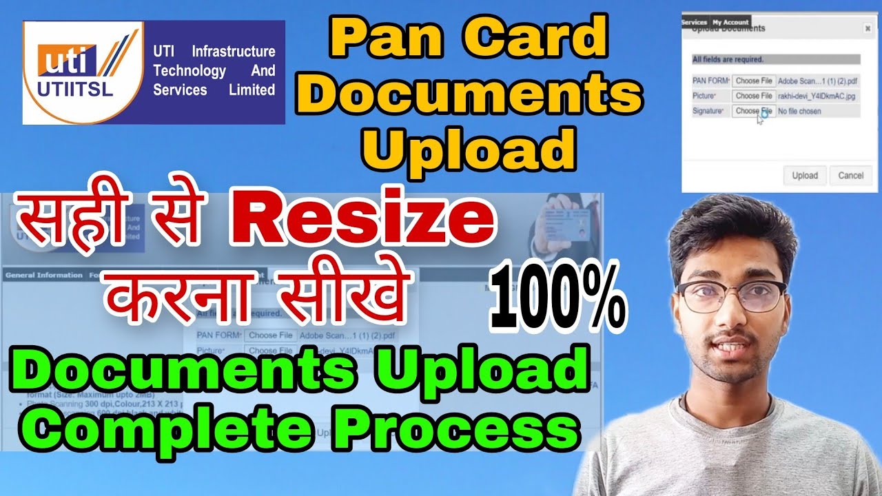 Pan Card Documents Size Resize Kare | How to Upload UTI Pan Card ...