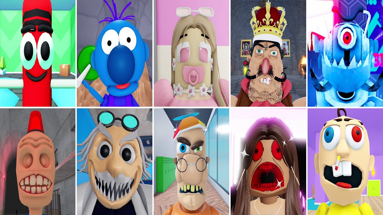 Survive Roblox Nightmare in Scary Obby Crazy Crayons,Mr. Gumdrop Candy ...