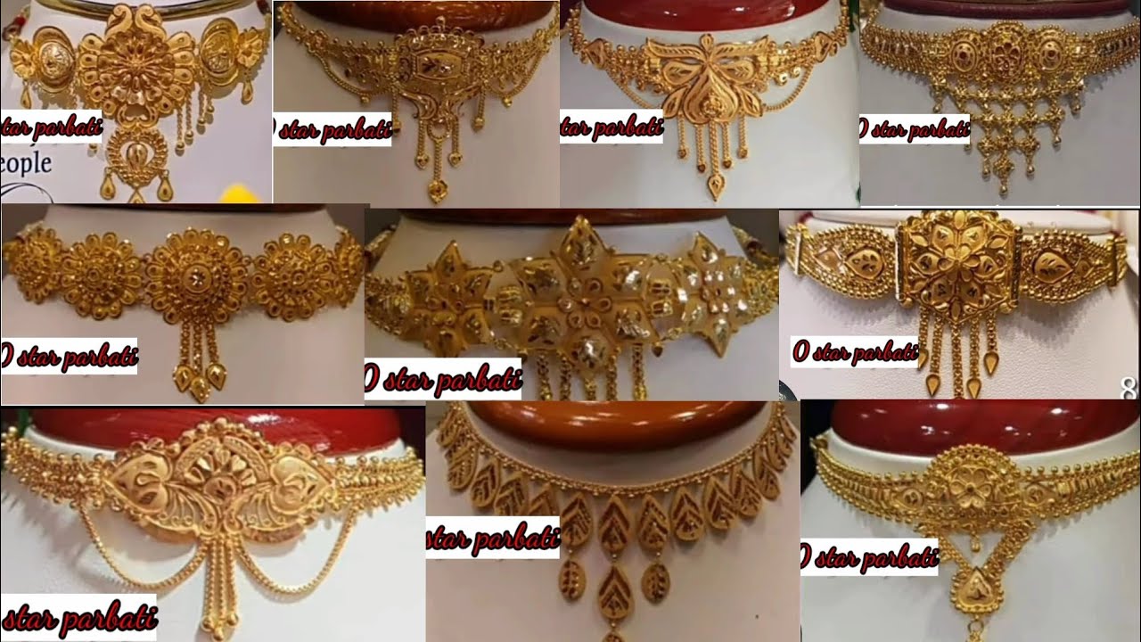 gold unique chokar necklace design #lightweight #trending gold necklace ...
