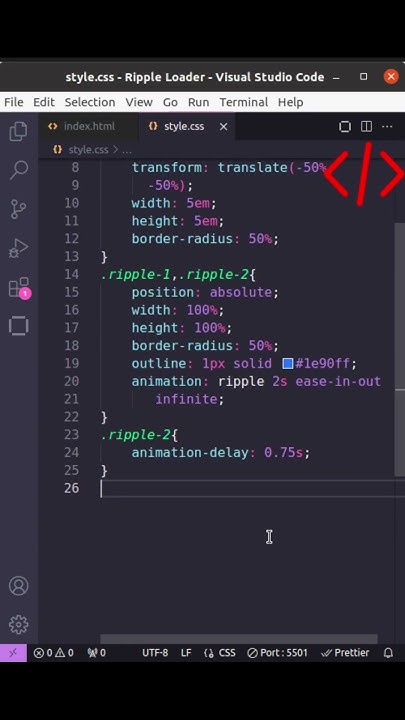 How To Create A Ripple Loader Html Css Css Cssloader Coding Youtube