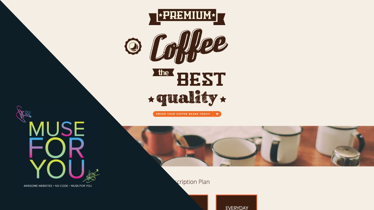 Coffee Beans Website | Adobe Muse CC, Edge Animate, Muse-Themes, and E ...